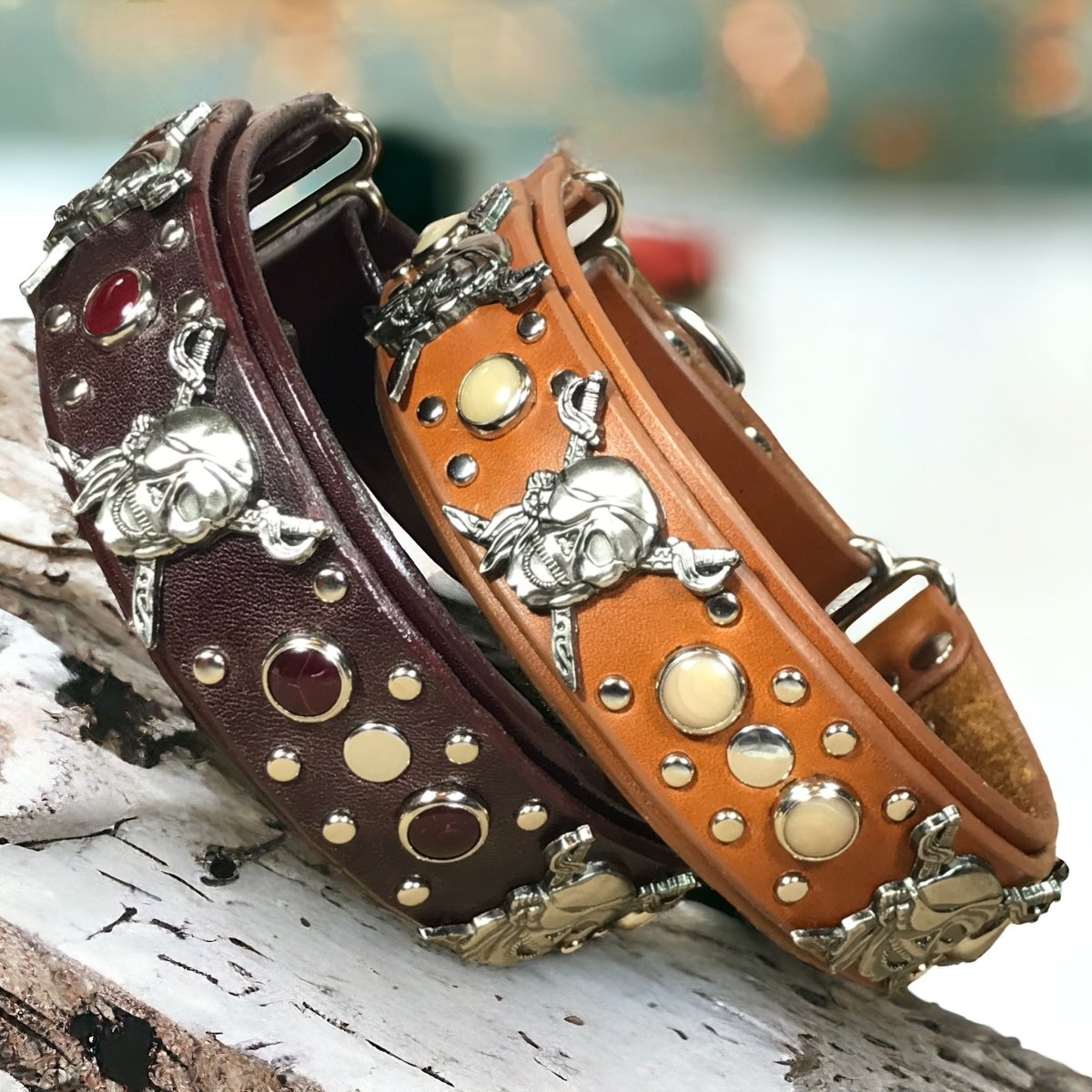 Check out this Martingale Leather Collar Pirate Themed – Karma Collars ...