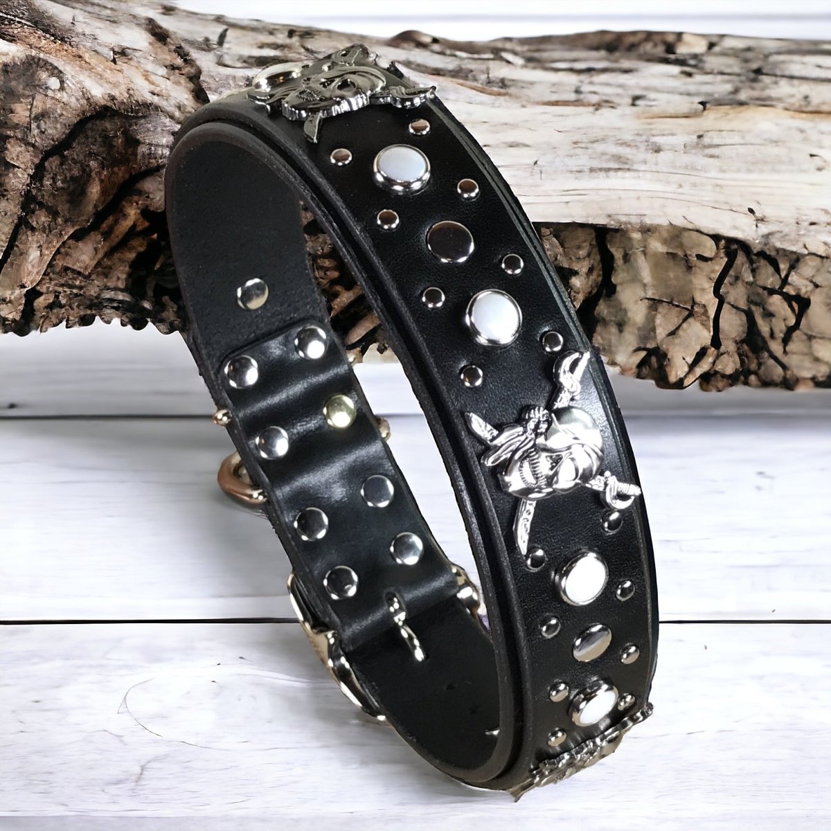 Leather Dog Collar - Pirate Themed/Calipso – Karma Collars: Leather Dog ...