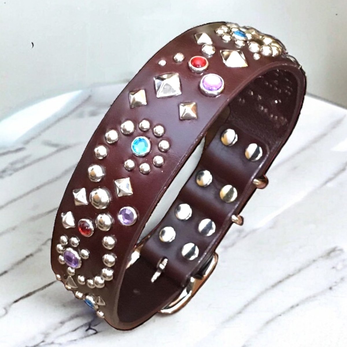 Stargazer Deluxe Leather Dog Collar – Karma Collars: Leather Dog Collars