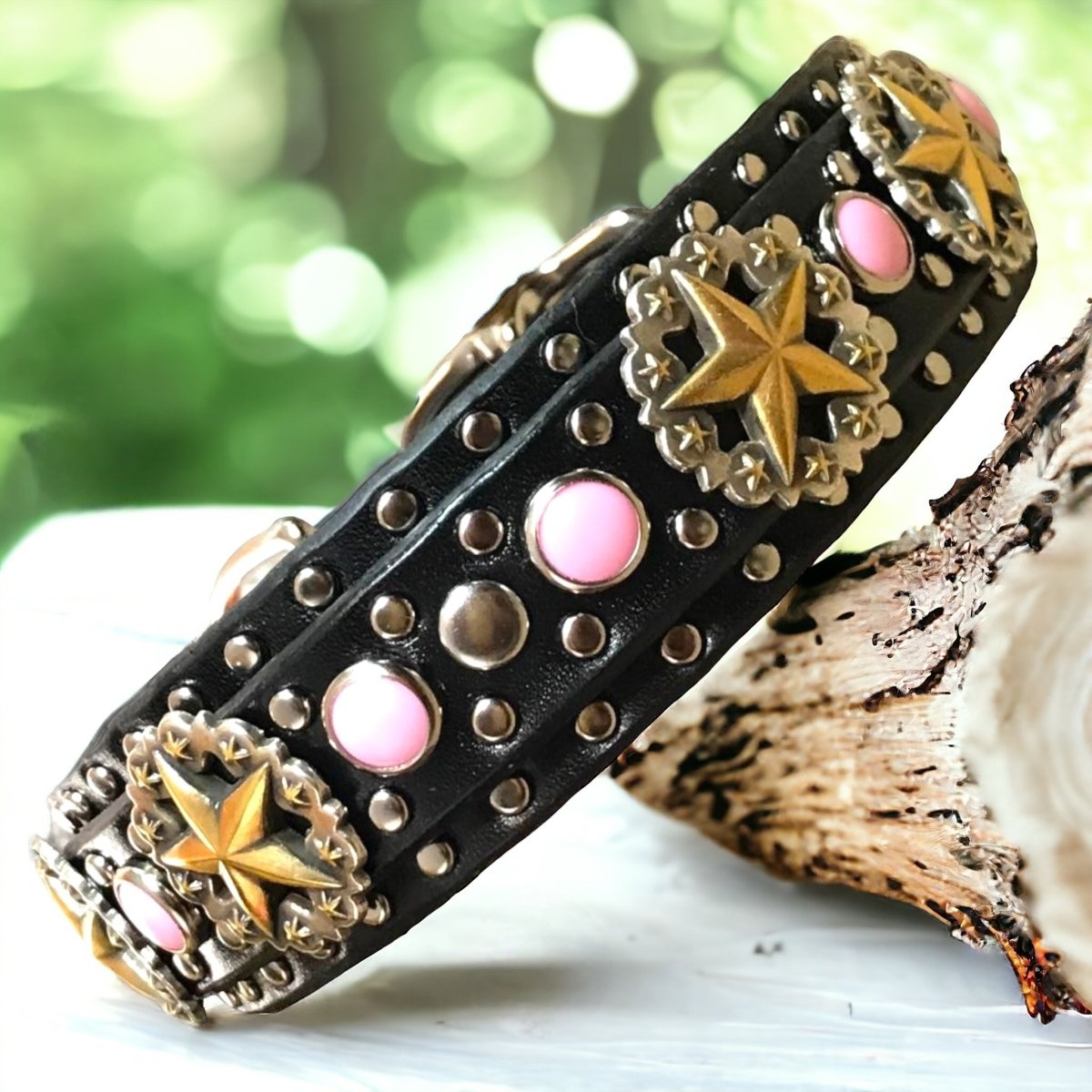 Handcrafted Western Leather Dog Collar - Georgia Style – Karma Collars ...