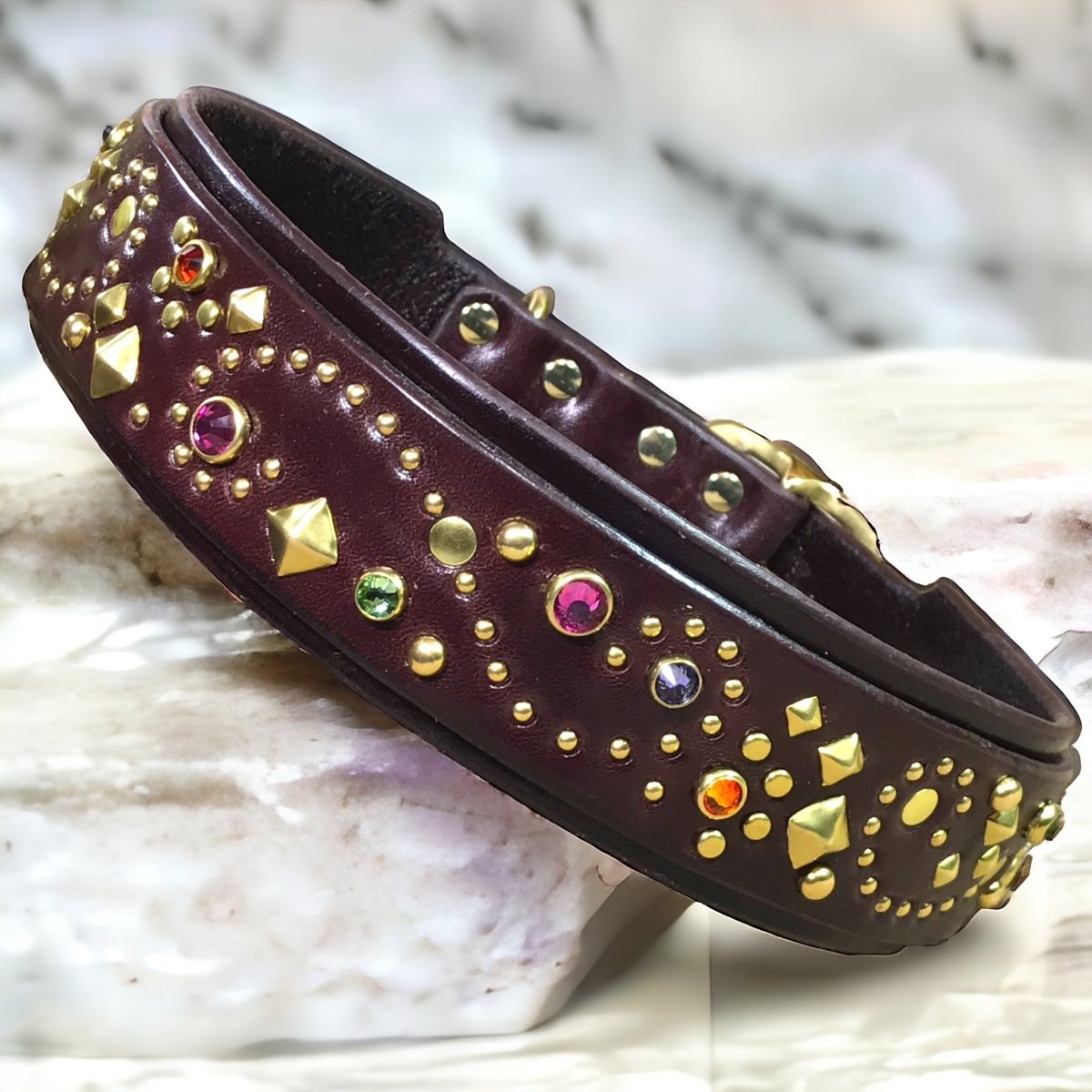 Custom Leather Dog Collar Stargazer Wide – Karma Collars: Leather Dog ...