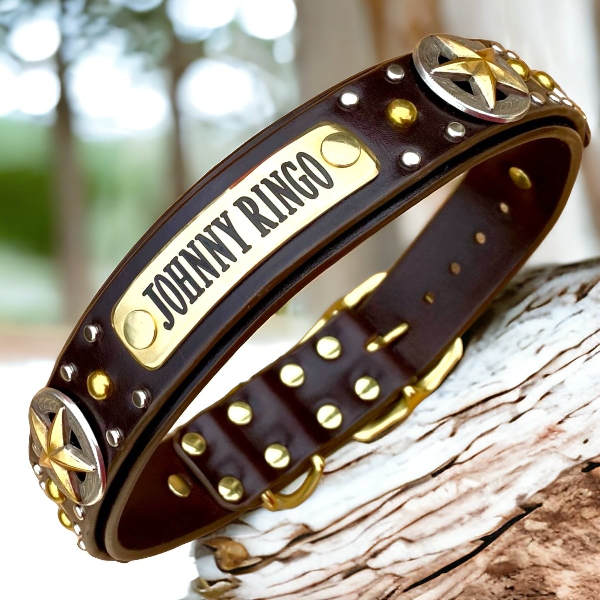 Personalized Leather Dog Collar Nashville – Karma Collars: Leather Dog ...