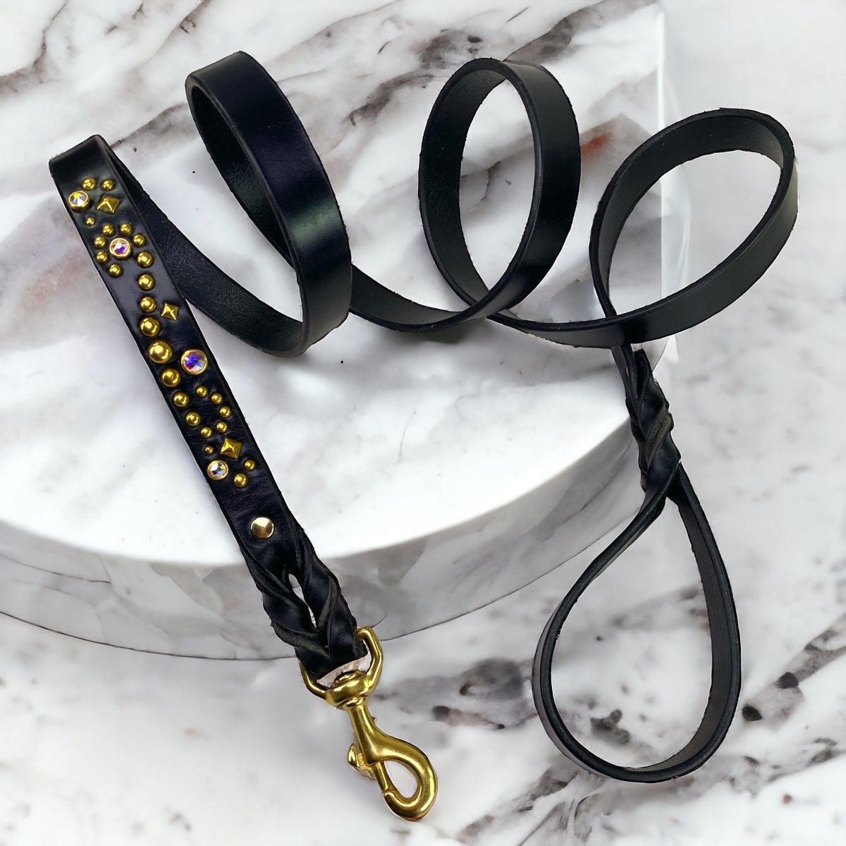 Custom Leather Dog Collar Stargazer Wide | Karma Collars: Leather Dog ...