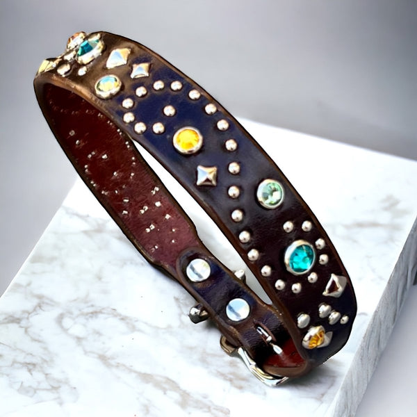 Stargazer SL Leather Dog Collar | Karma Collars: Custom Leather Dog Collars