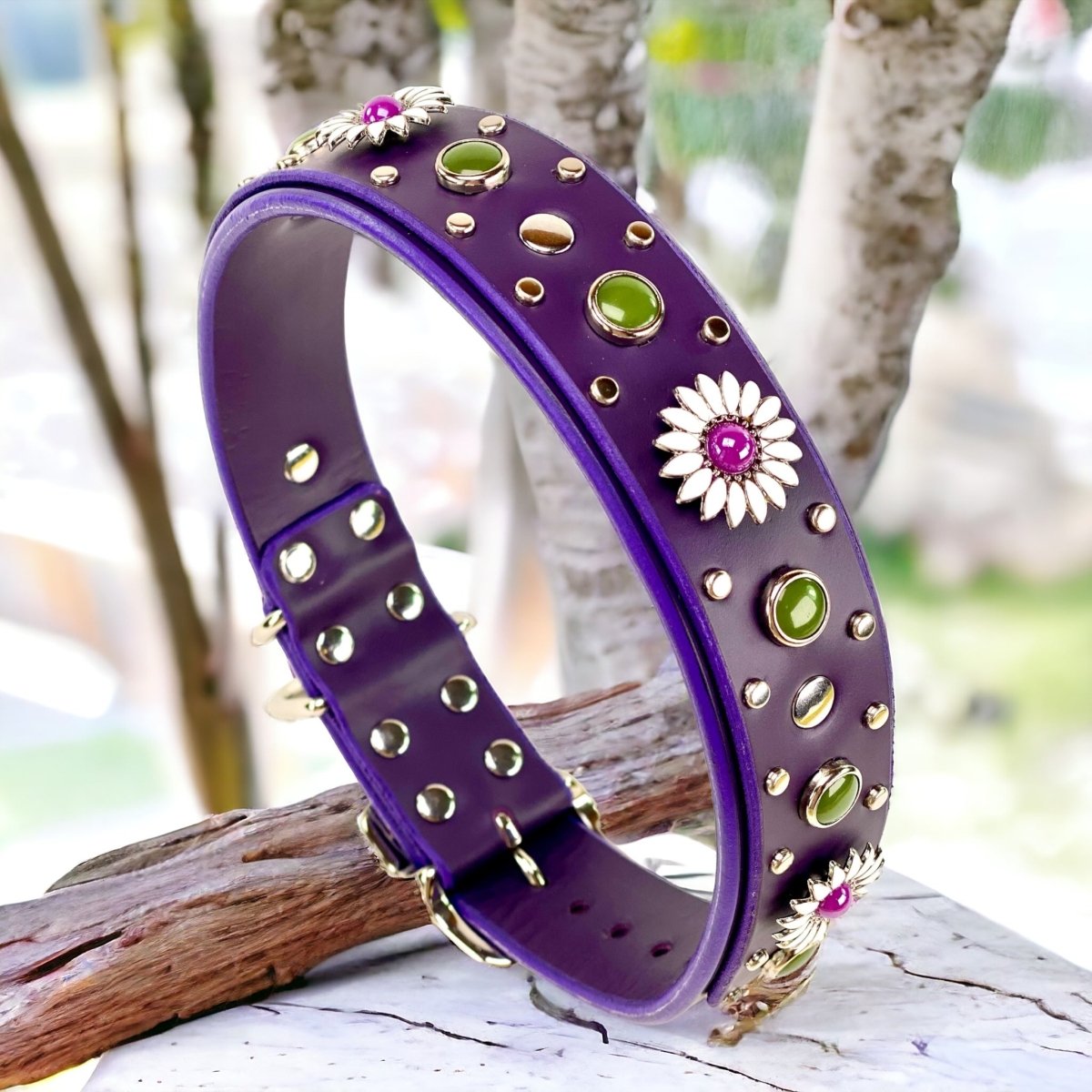 Purple Dog Collar Kalina – Karma Collars: Leather Dog Collars