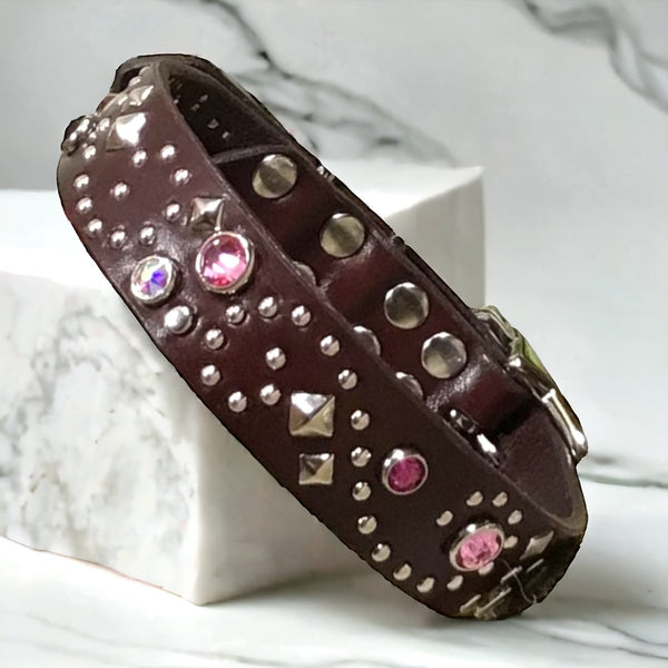 Stargazer SL Leather Dog Collar | Karma Collars: Custom Leather Dog Collars